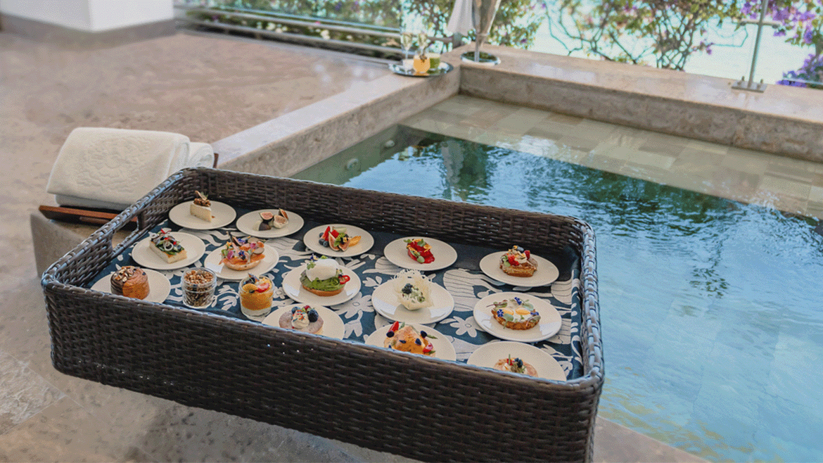 Elevate your luxury experience at Velas Resorts with these floating trays
